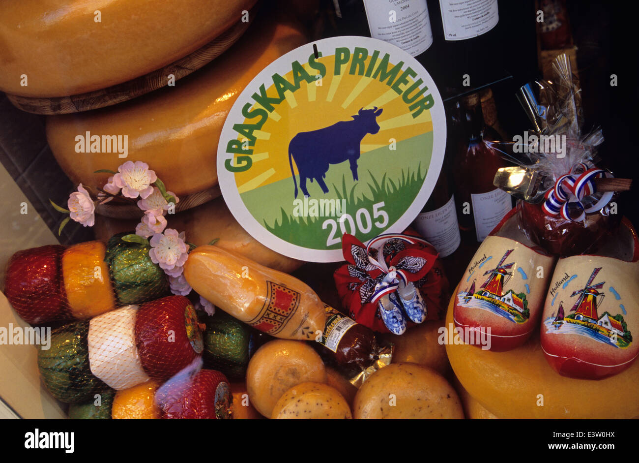 Cheese display at Gouda, Holland Stock Photo - Alamy