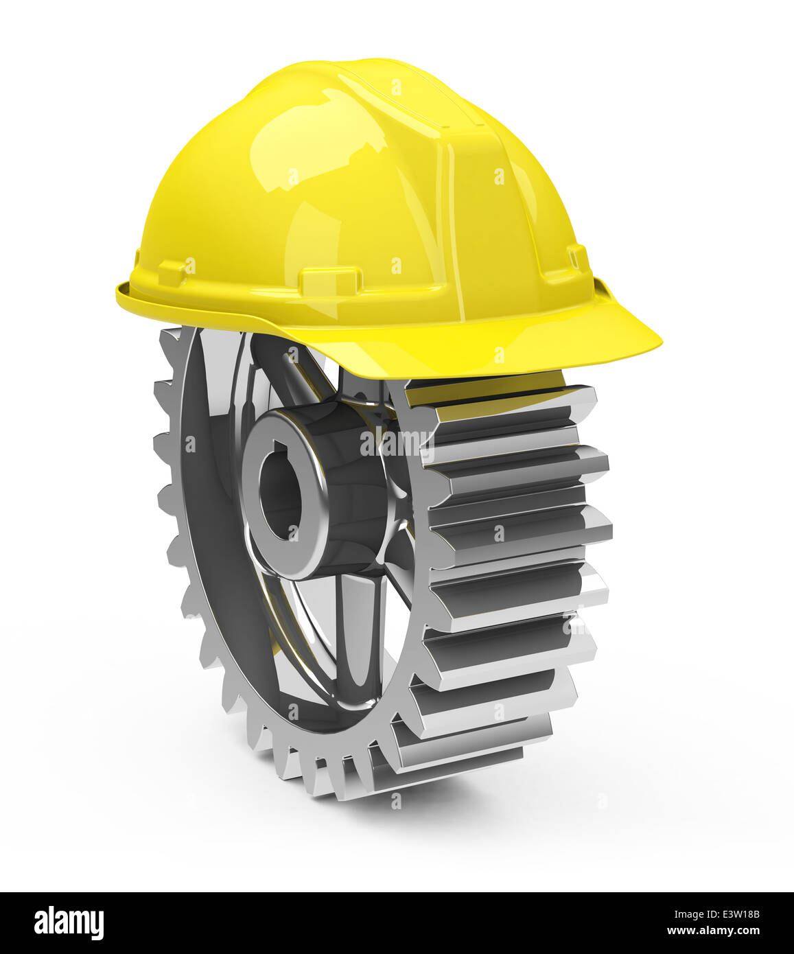 safety helmet and gearwheel Stock Photo - Alamy