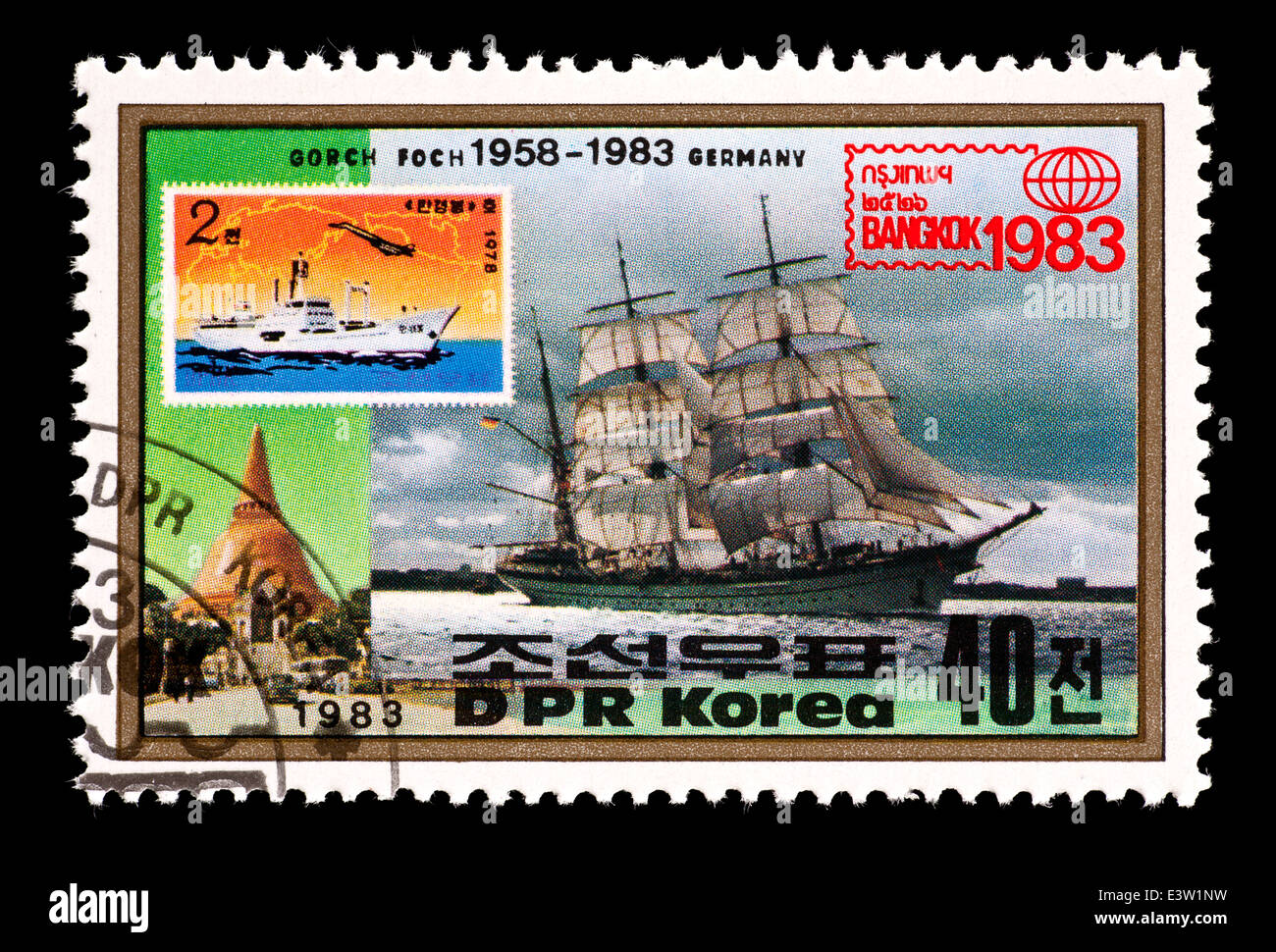 Stamp ship sailboat postage stamp hi-res stock photography and images ...