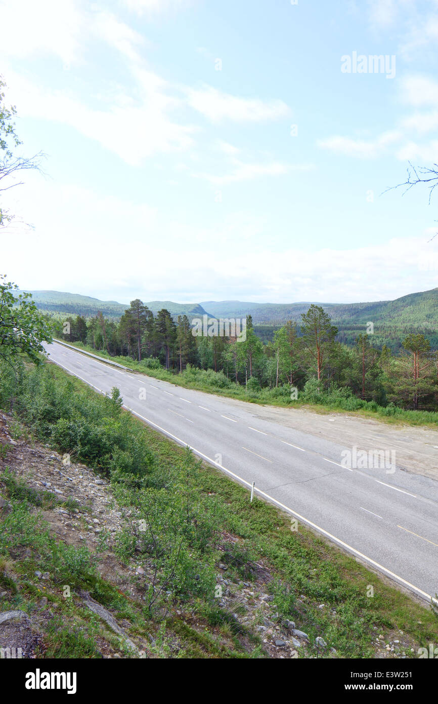 Landscape with forest and road, top view Stock Photo - Alamy