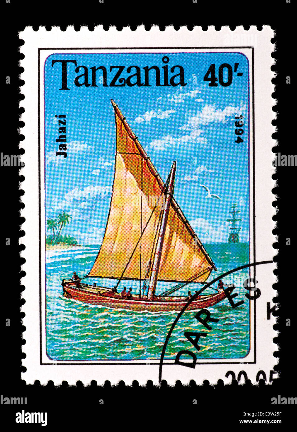 Postage stamp from Tanzania depicting a Jahazi ship Stock Photo - Alamy