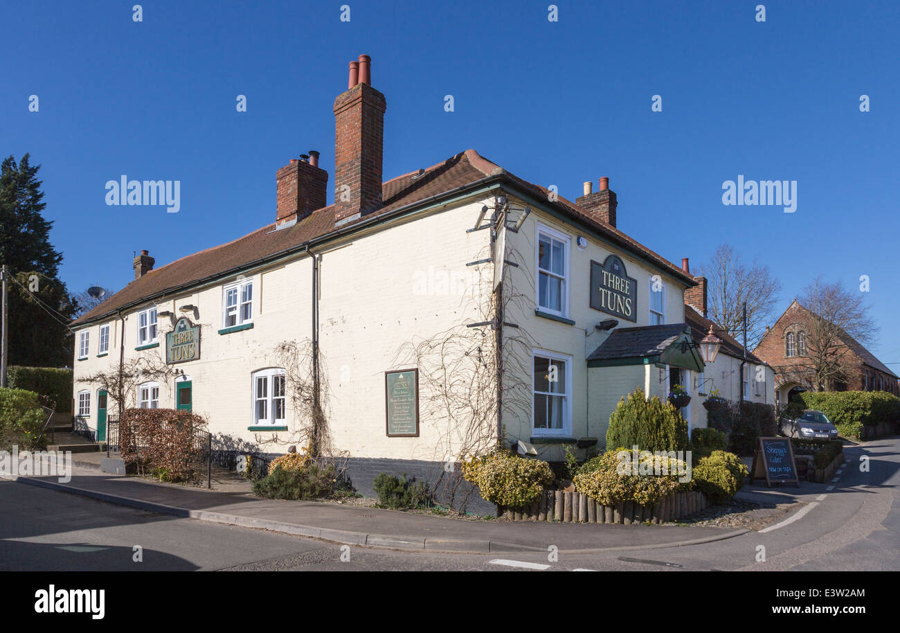 The Three Tuns, a traditional country pub in the village of Great ...