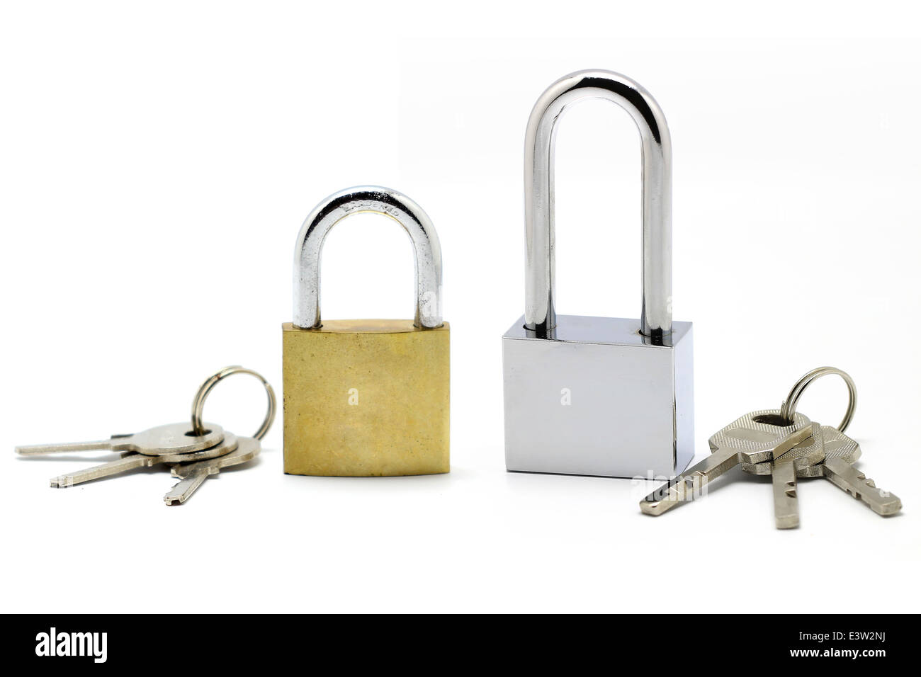 lock and key isolated on white background Stock Photo - Alamy