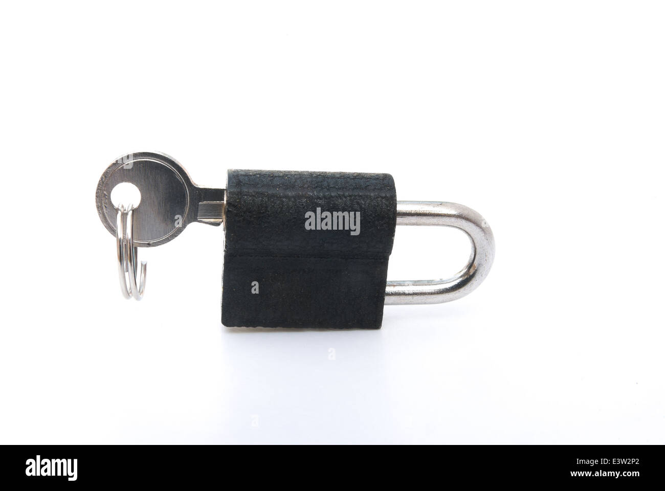 pad lock and key on white Stock Photo - Alamy