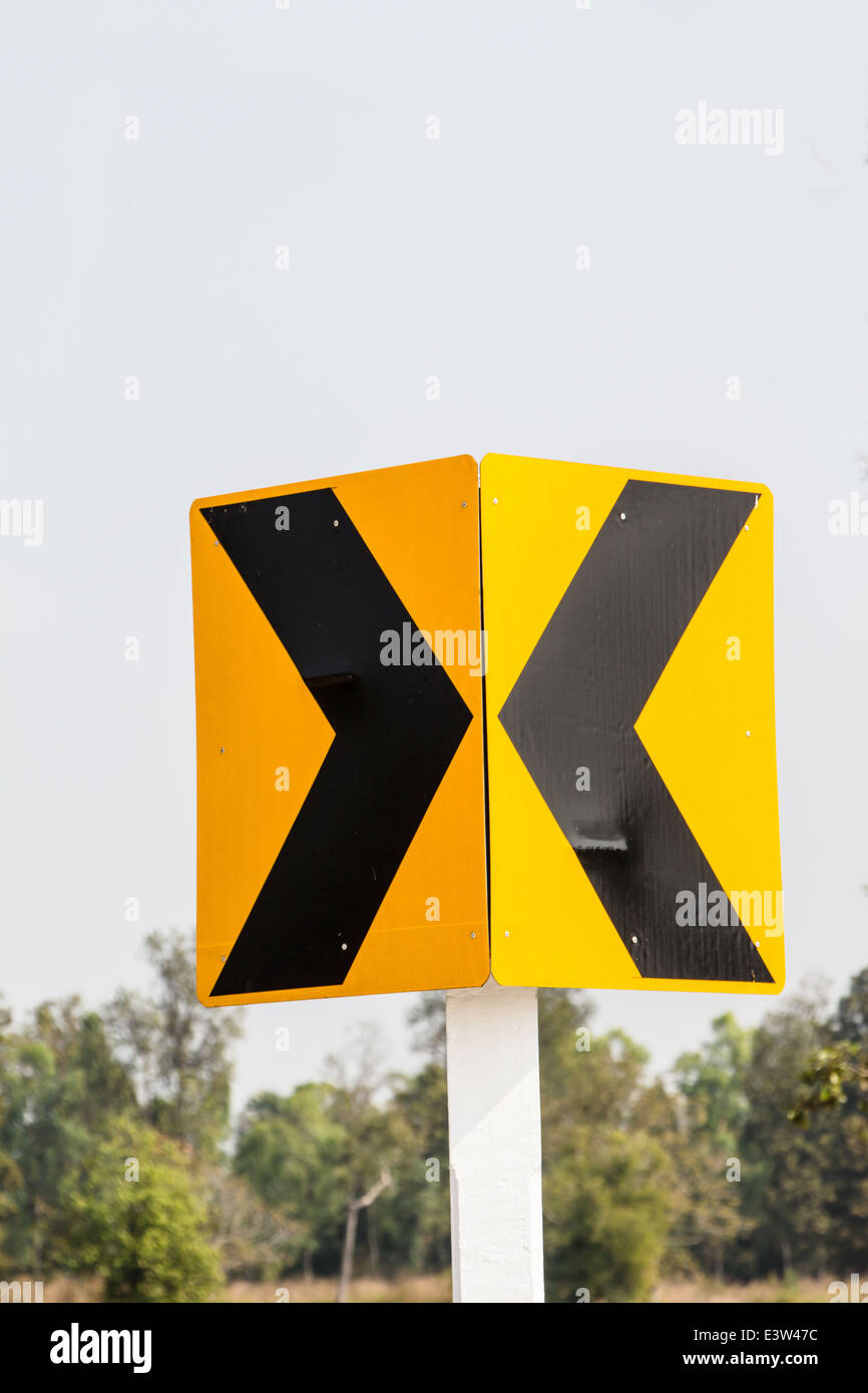 Curve road sign Stock Photo - Alamy