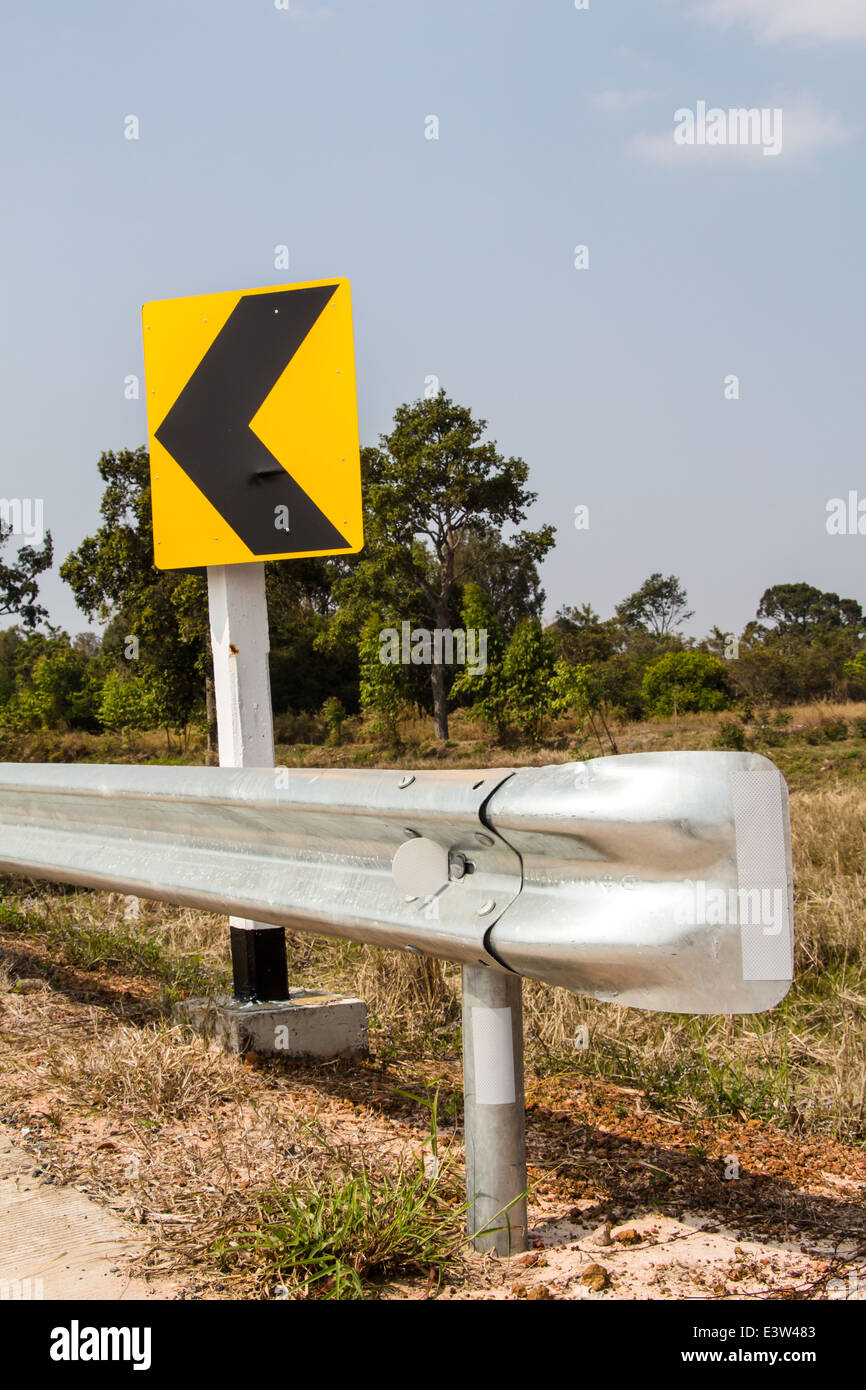 Curve road sign Stock Photo - Alamy