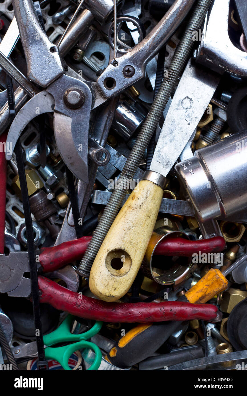 Assorted old hand tools Stock Photo - Alamy