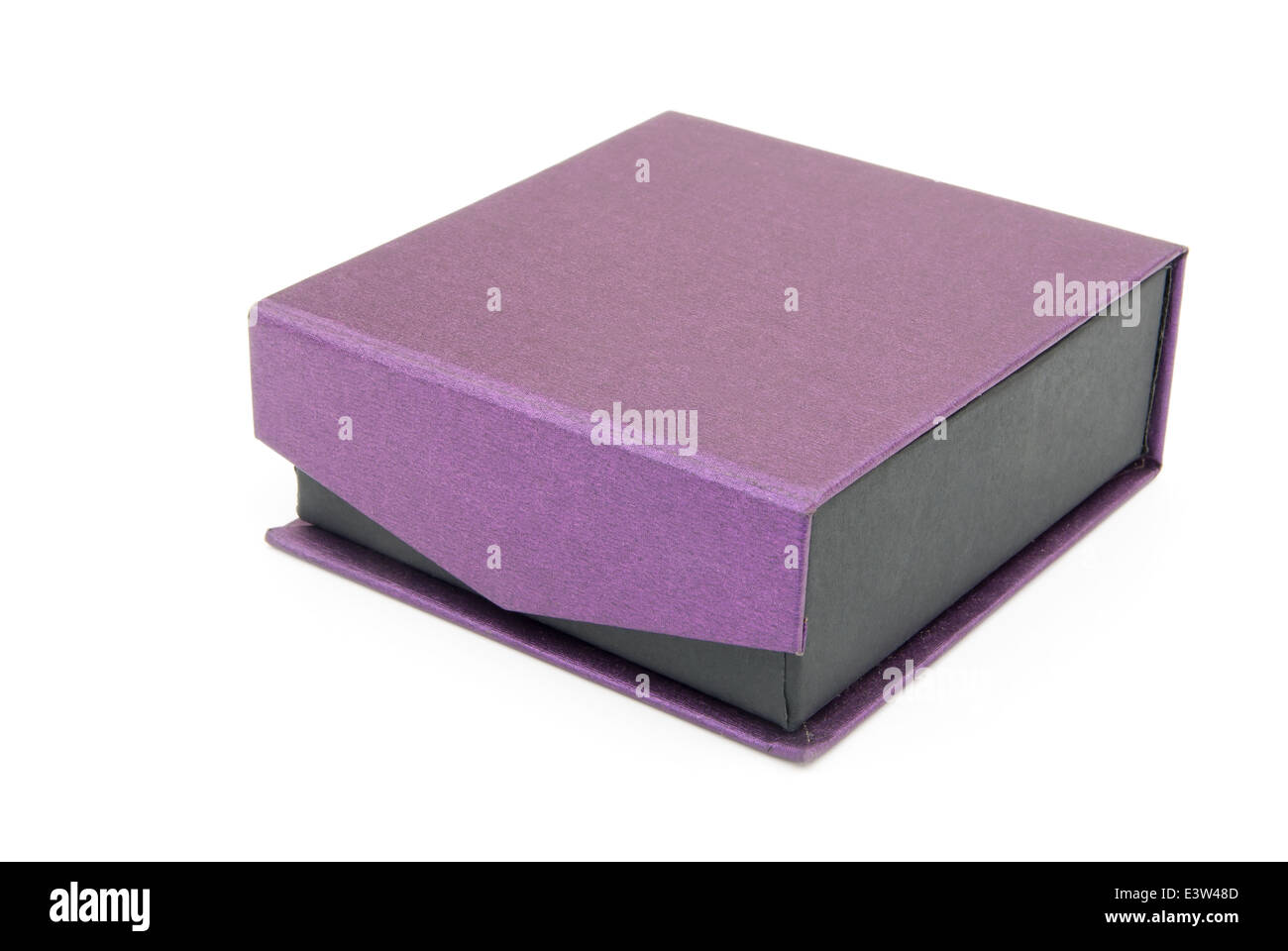 purple gift box closed on white background Stock Photo - Alamy