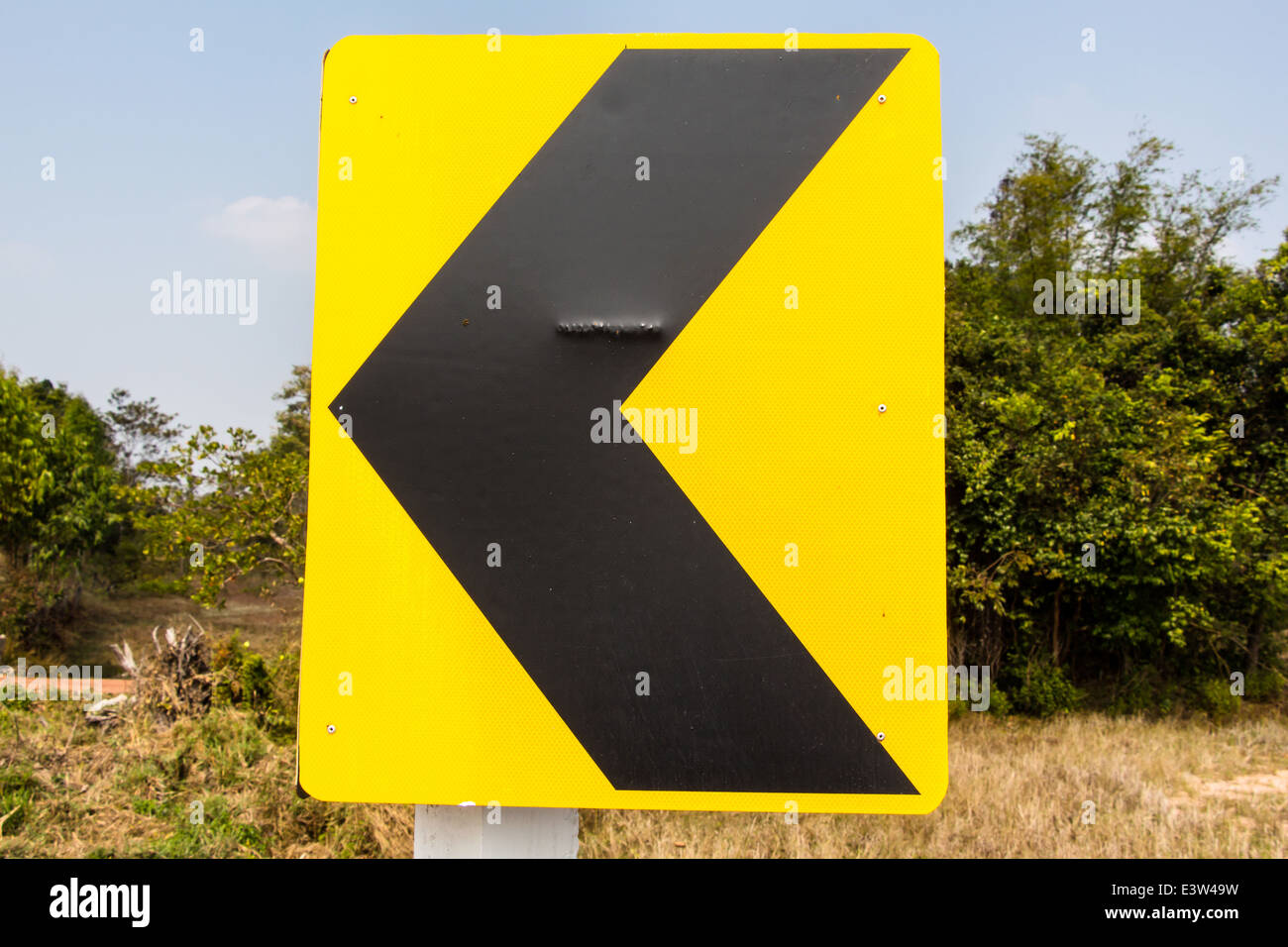 Curve road sign Stock Photo - Alamy