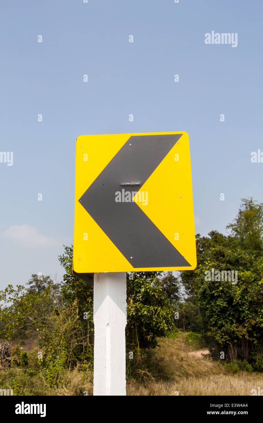 Curve road sign Stock Photo - Alamy