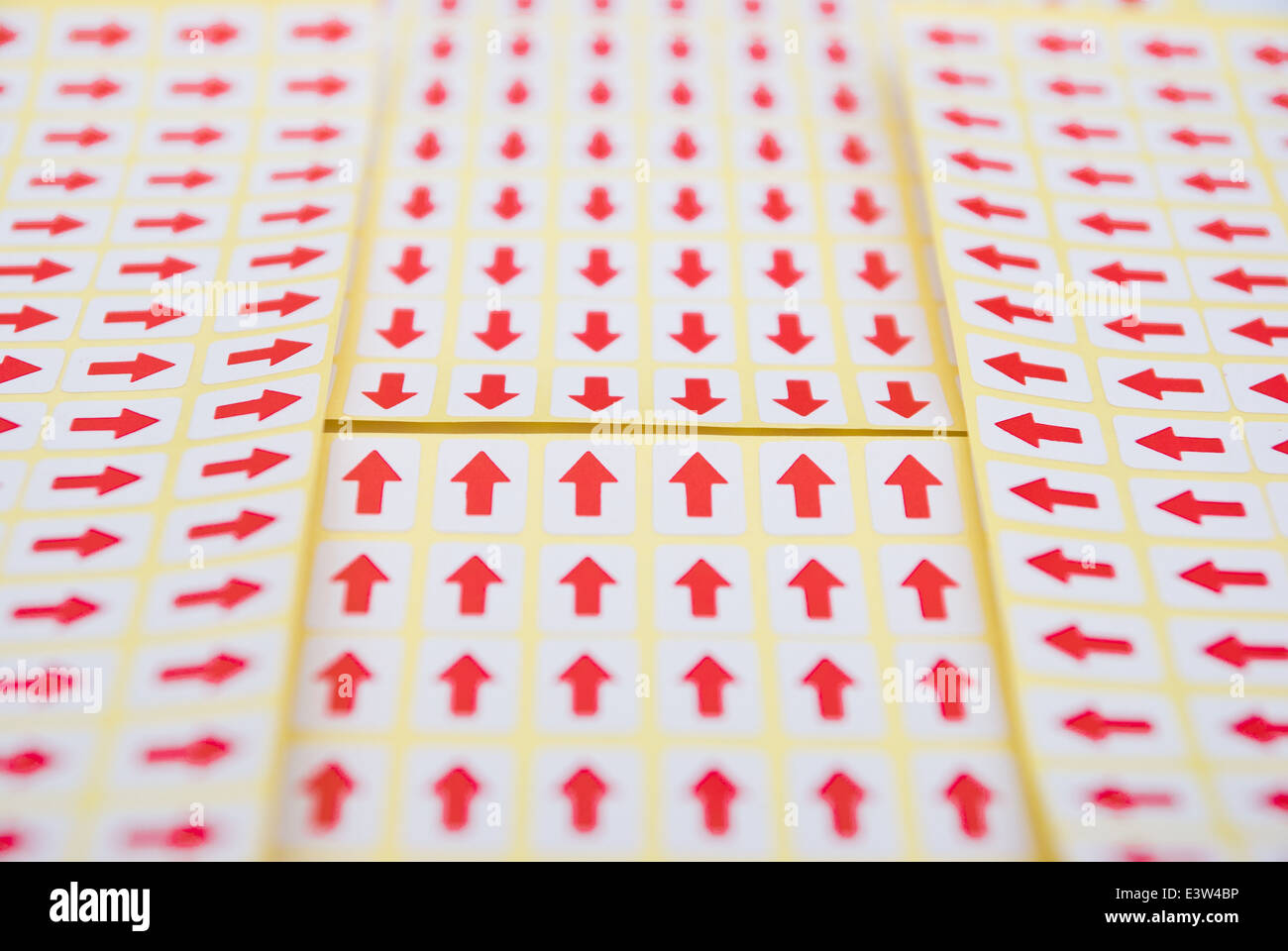 red arrow sticker Stock Photo - Alamy