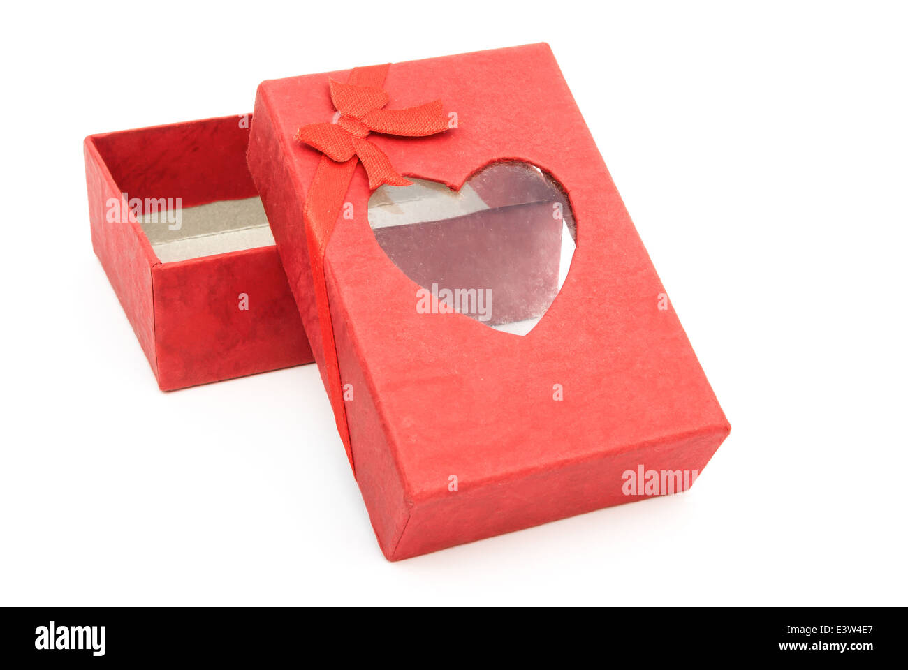 red gift box open on white background Stock Photo - Alamy