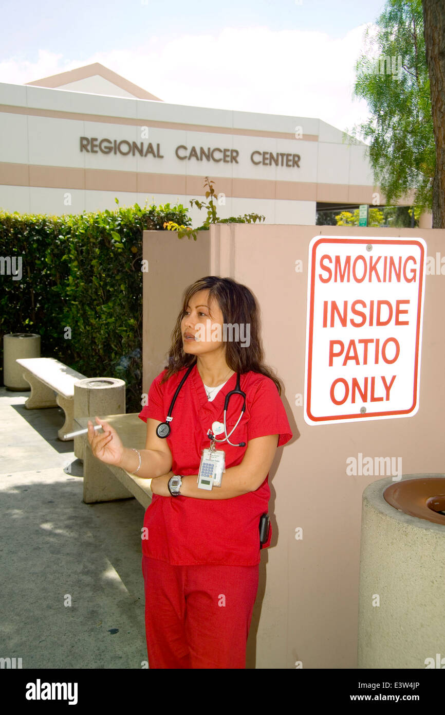 Nurse smoking a cigarette hi-res stock photography and images - Alamy