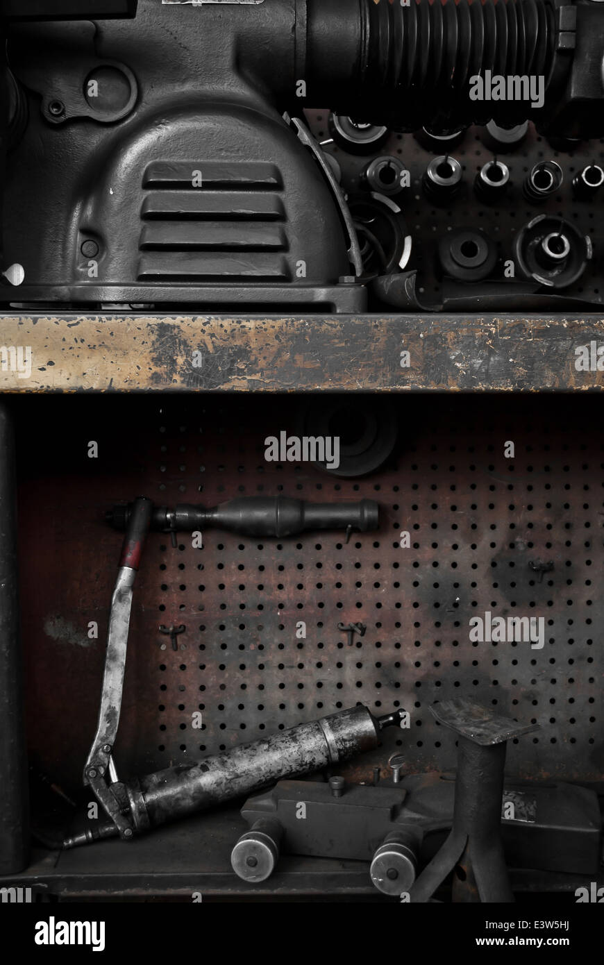 tools in old garage Stock Photo - Alamy