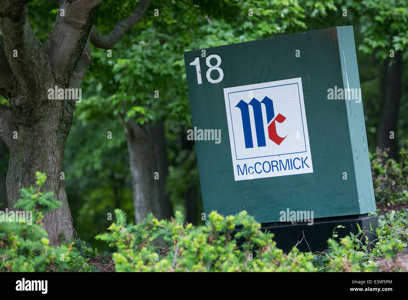 A sign at the entrance to the headquarters of McCormick & Company in ...