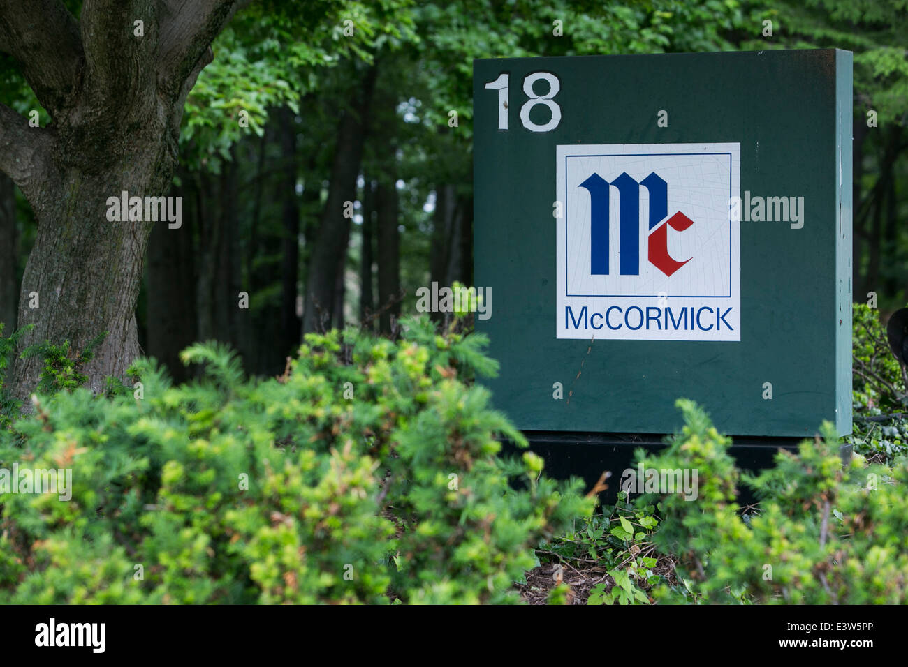A sign at the entrance to the headquarters of McCormick & Company in ...