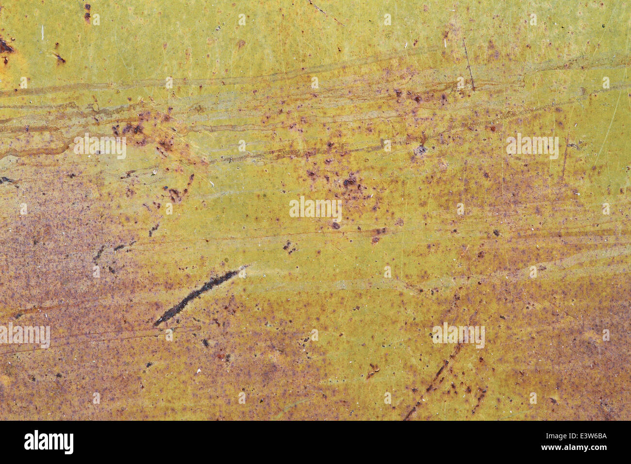 old rusty metal board with yellow faded paint Stock Photo - Alamy