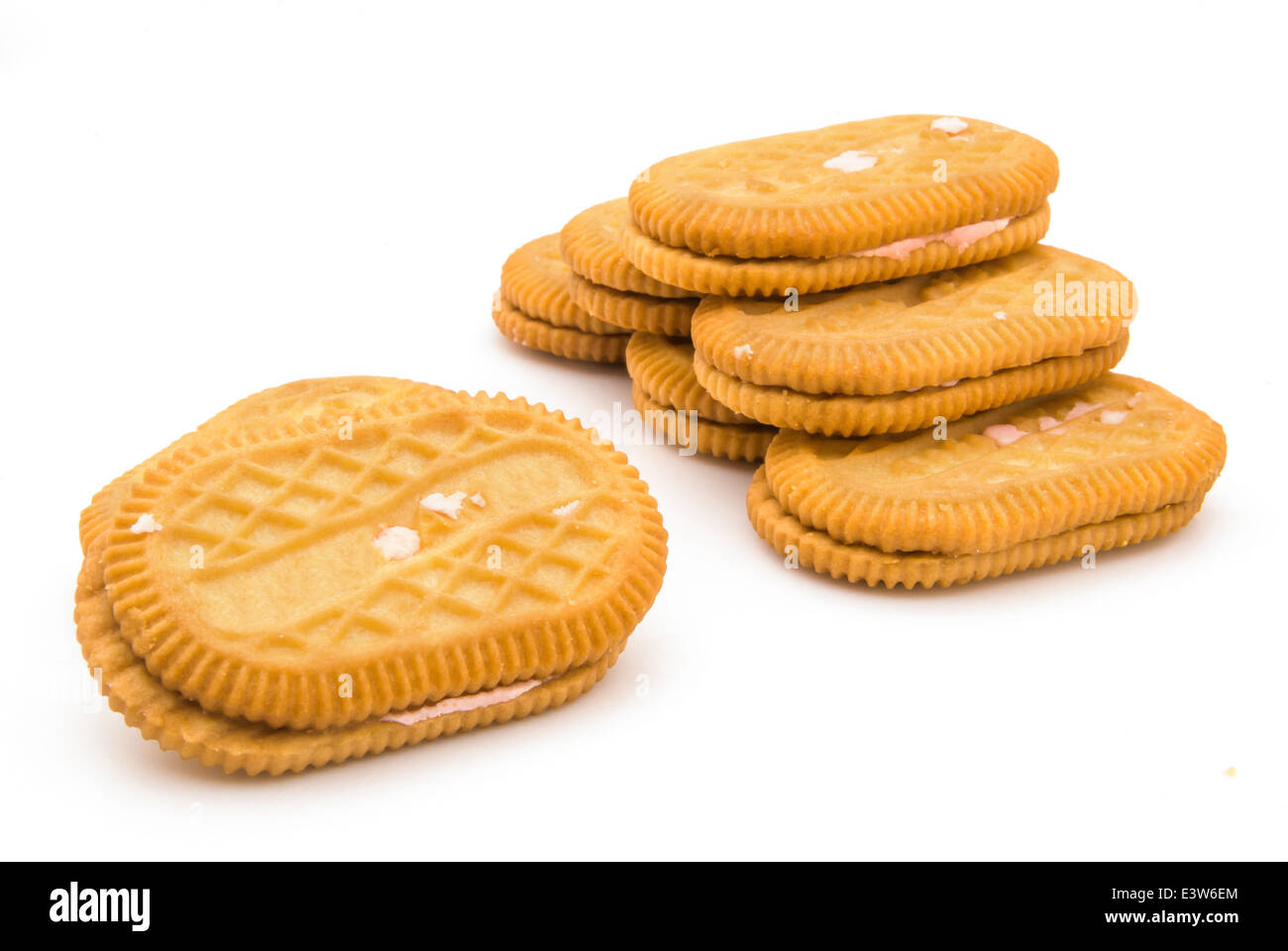 sandwich biscuits stacked up Stock Photo - Alamy