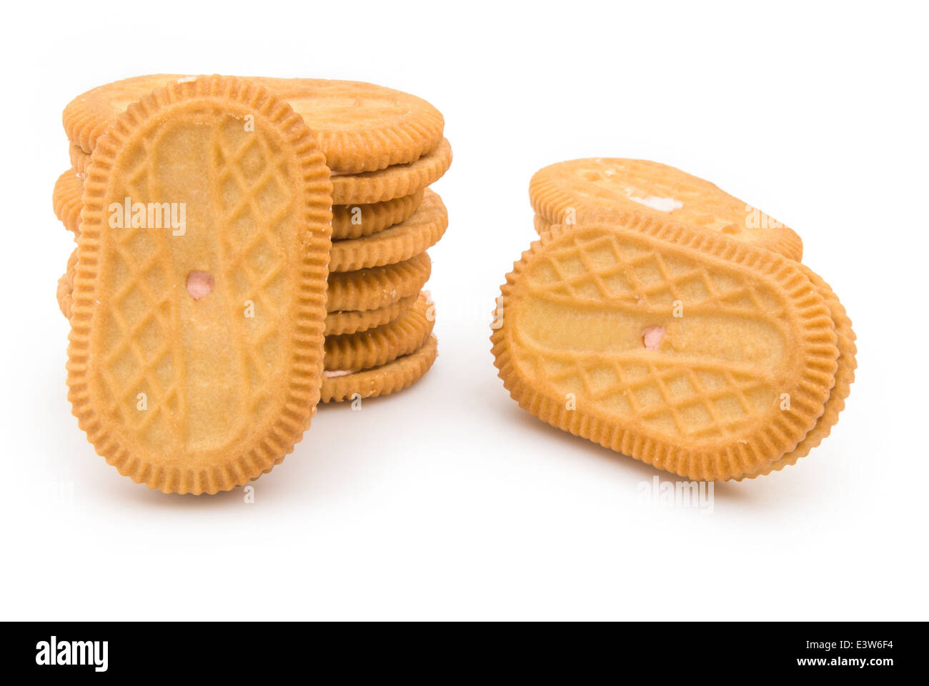 sandwich biscuits stacked up Stock Photo - Alamy