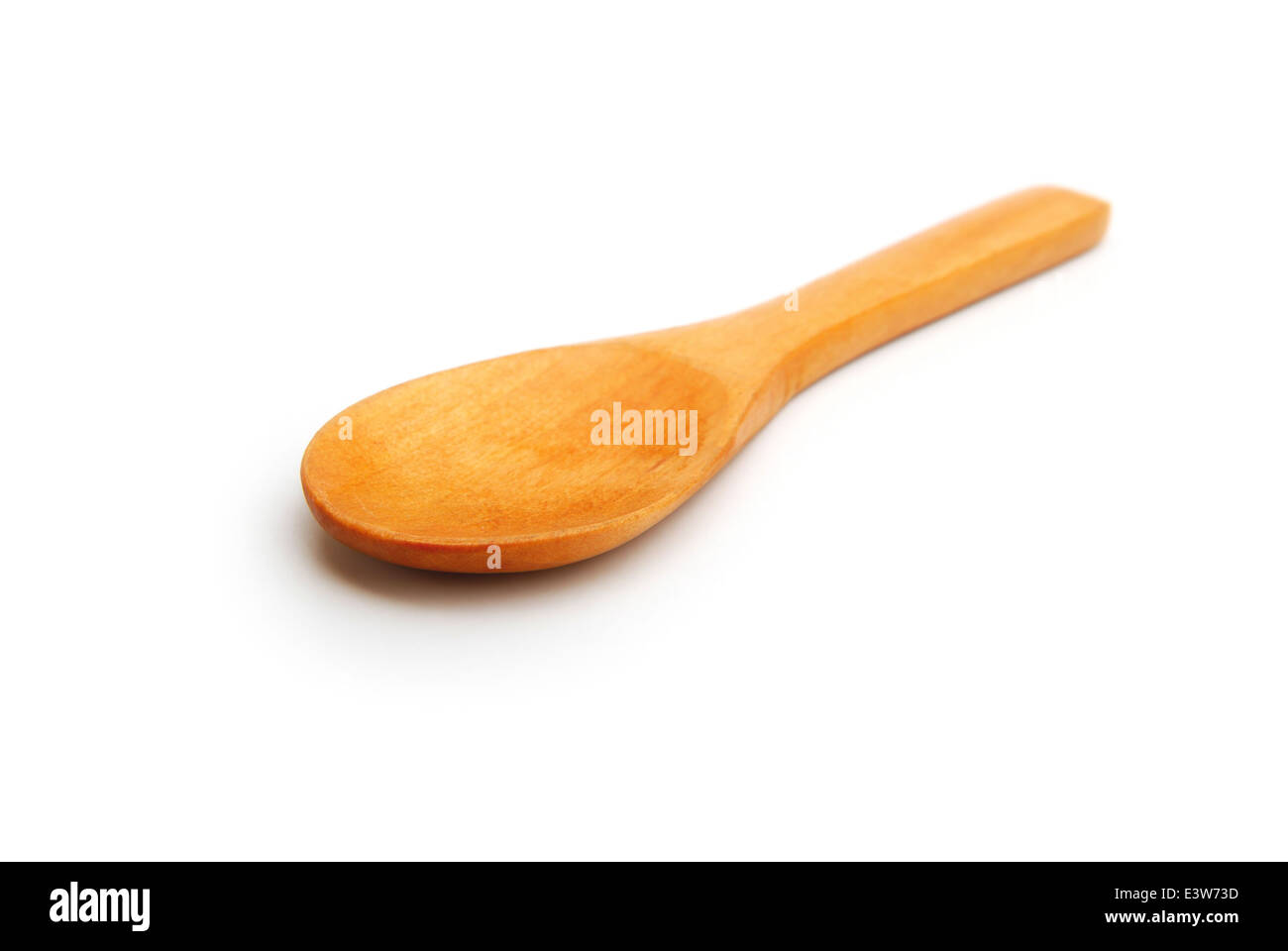 side view wooden spoon on white background Stock Photo - Alamy