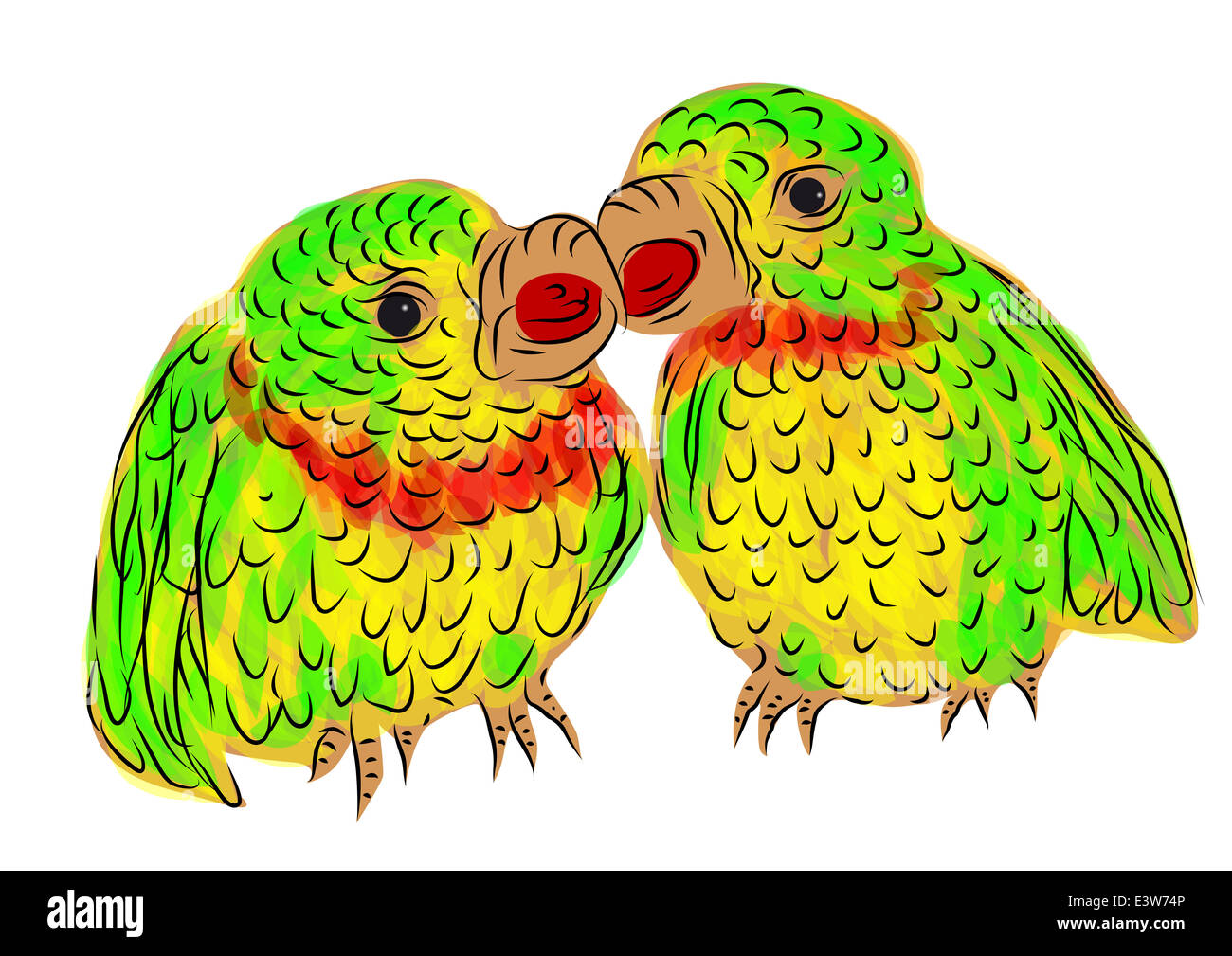 Cartoon parrots tropical parrot Cut Out Stock Images & Pictures - Alamy