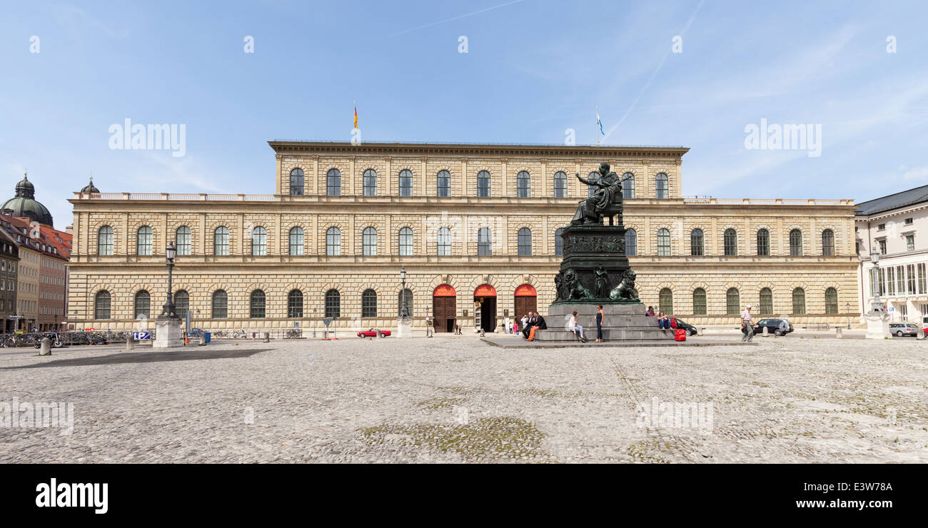 Residenz Museum, at Max-Joseph-Platz square, Munich, Upper Bavaria ...