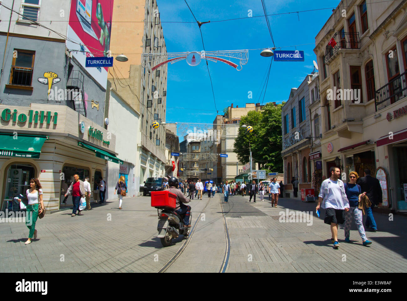 Istiklal caddesi the Independence street, Beyoglu, central Istanbul ...