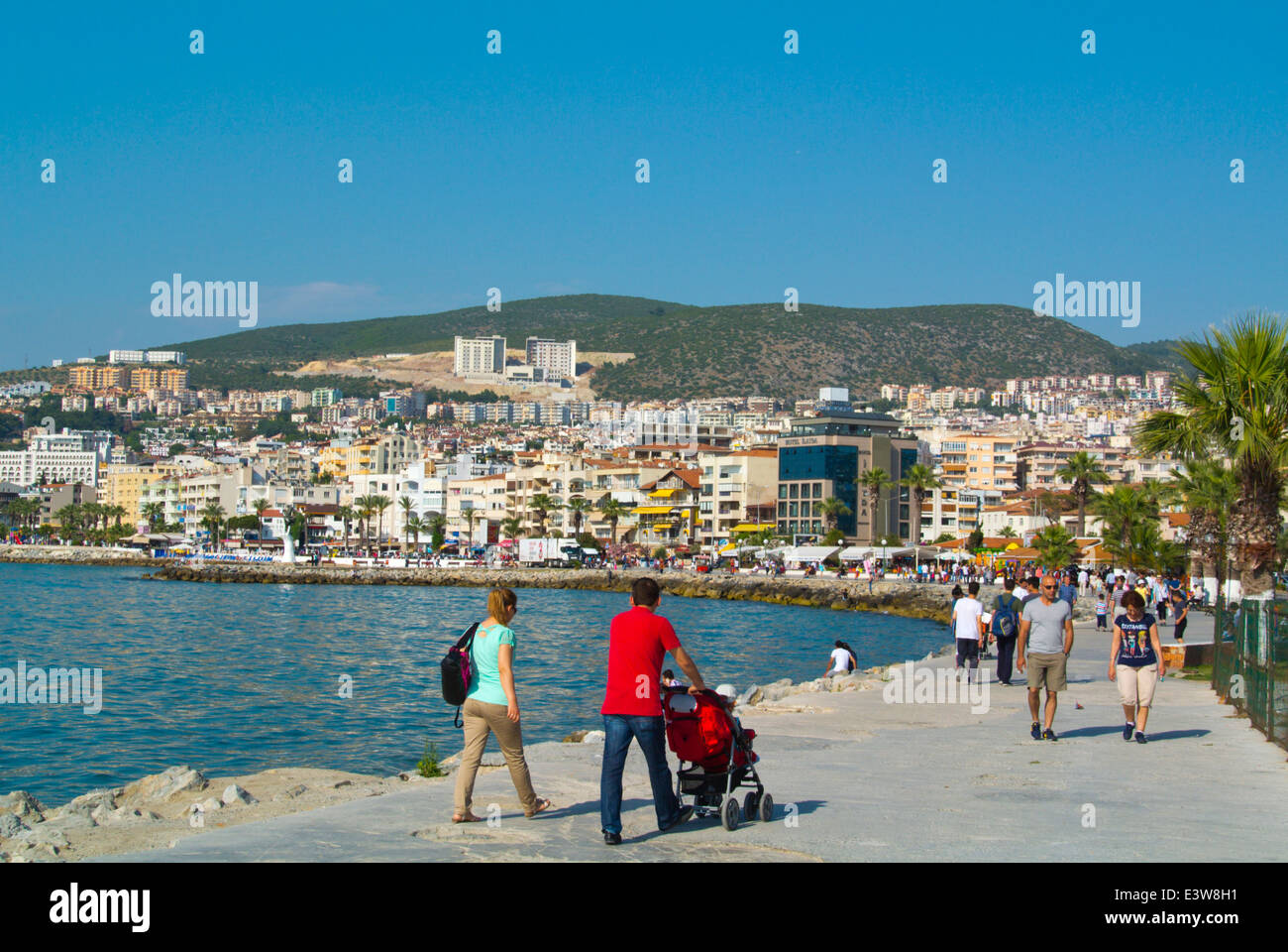 Kordon, the seaside promenade, Kusadasi, Turkey, Asia Minor Stock Photo ...