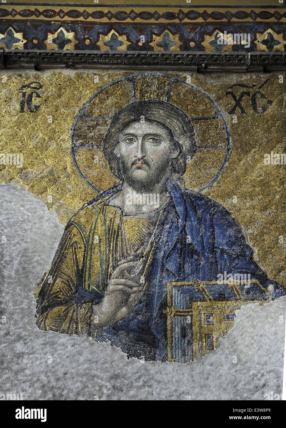 Hagia Sophia. Mosaic of the Deesis. Detail of Christ in Majesty. 13th ...