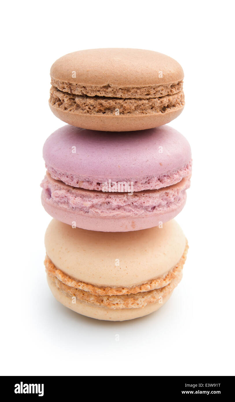 three macaroons stack up with clipping path Stock Photo - Alamy
