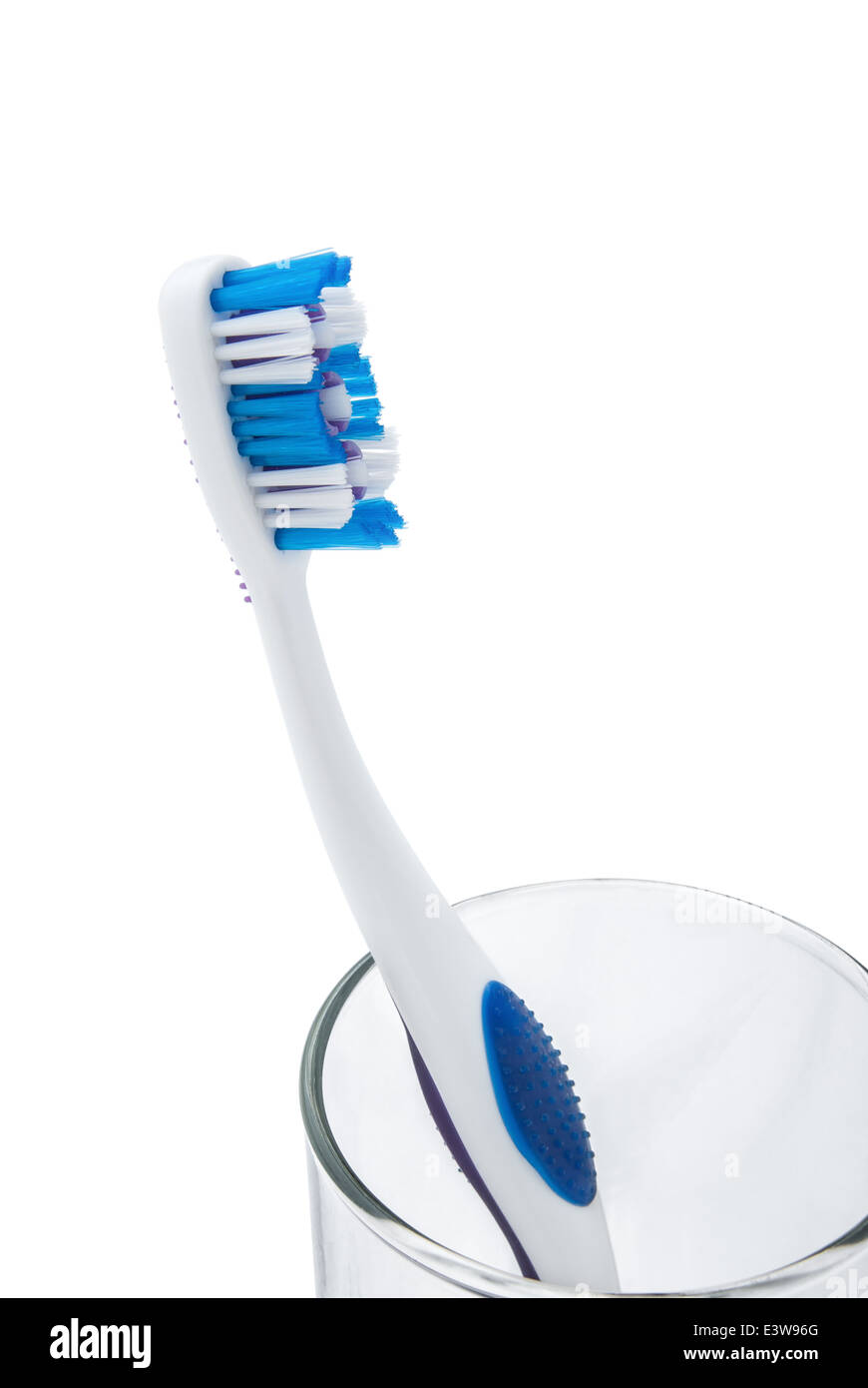toothbrush with toothpaste in glass cup with clipping path Stock Photo ...