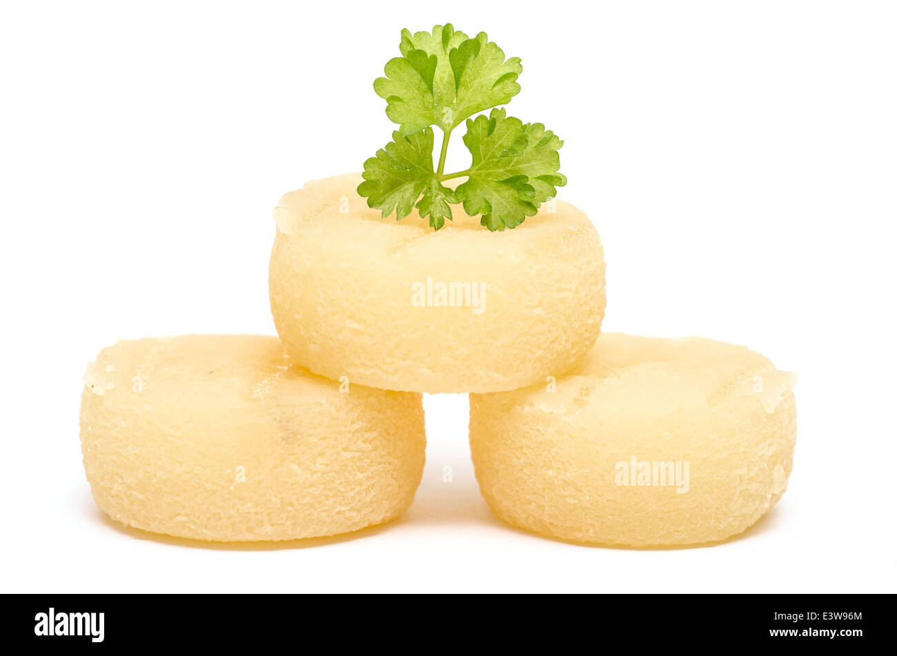 Harz mountain cheese with parsley on white background Stock Photo - Alamy