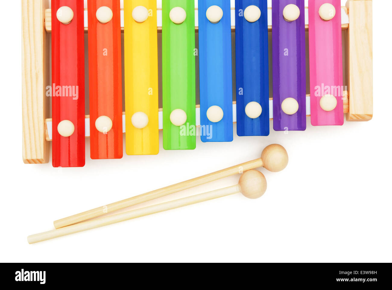 top view colorful xylophone on white with clipping path Stock Photo - Alamy