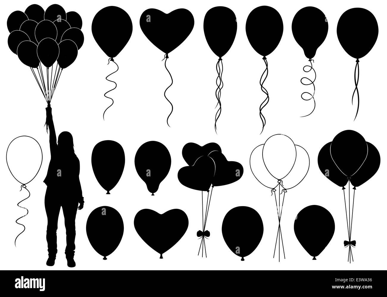 Set of different balloons Stock Photo - Alamy