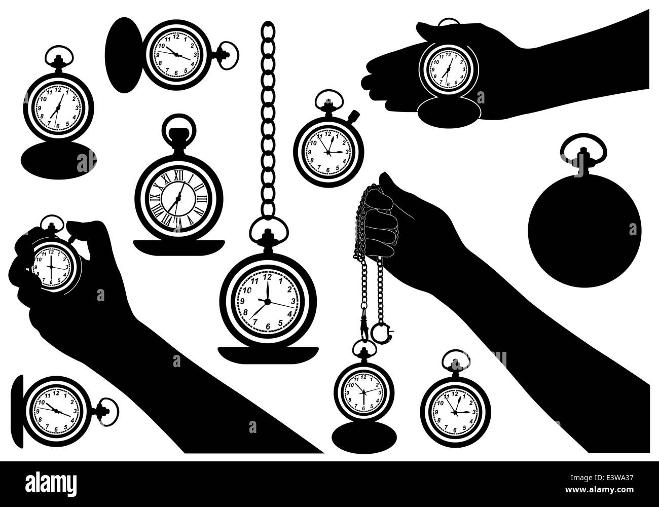 Watches chain Black and White Stock Photos & Images - Alamy