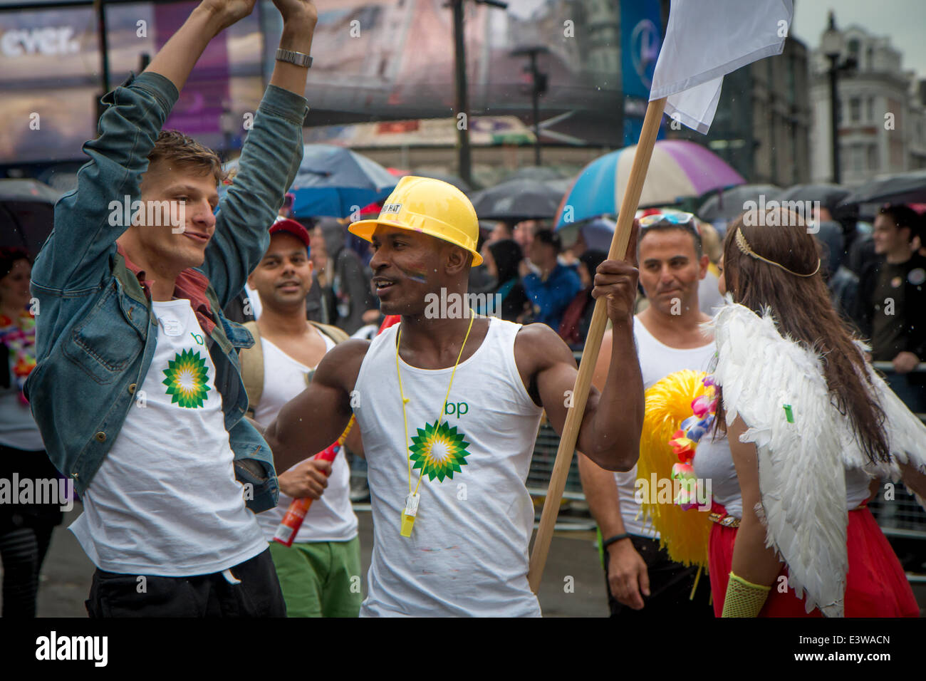 BP staff members at Pride in London 2014 Stock Photo - Alamy