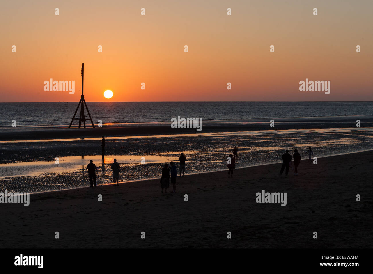 Summer solstice at Crosby beach in Sefton, north west England Stock ...