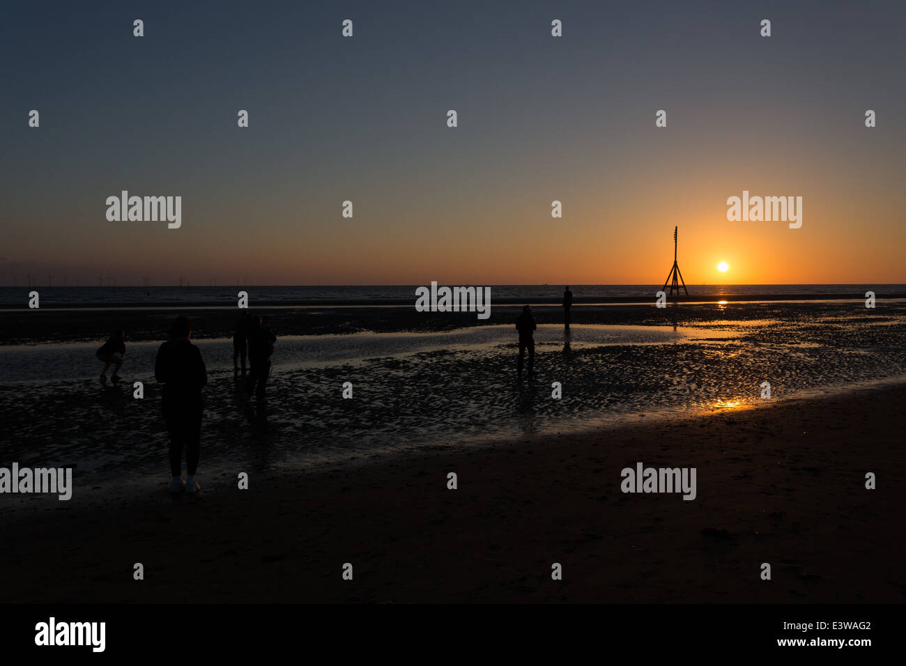 Summer solstice at Crosby beach in Sefton, north west England Stock ...