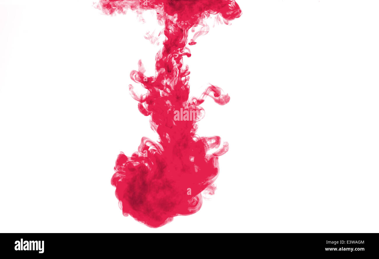 abstract formed by red color dissolving in water Stock Photo - Alamy