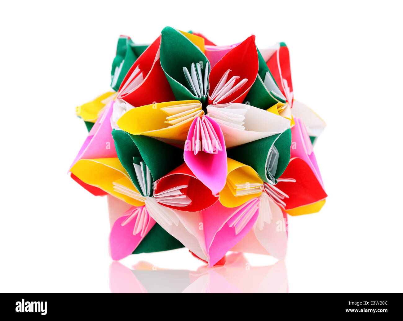 flower made of origami paper on white background Stock Photo - Alamy