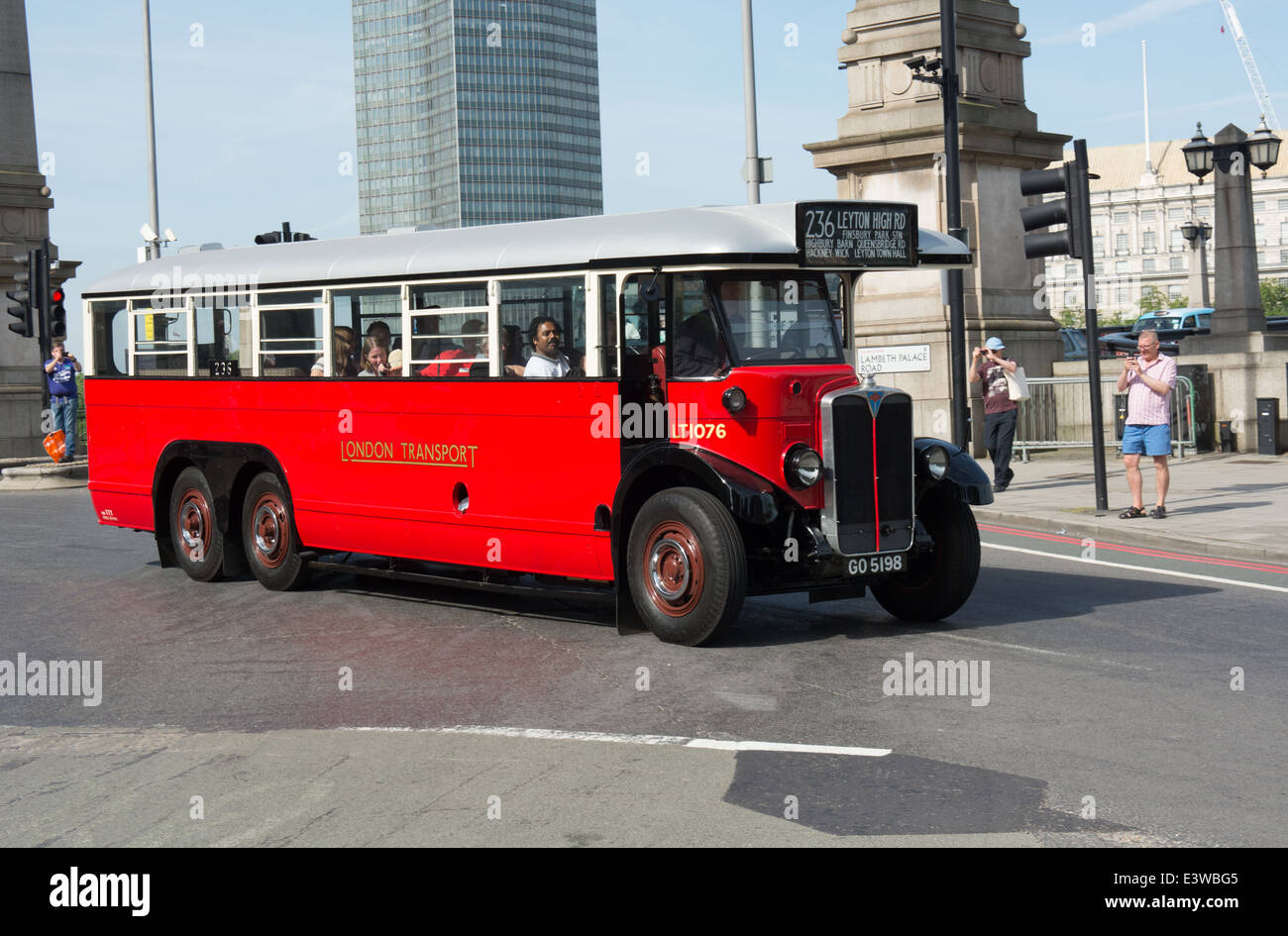 A preserved London Transport AEC Renown single deck bus takes part in ...