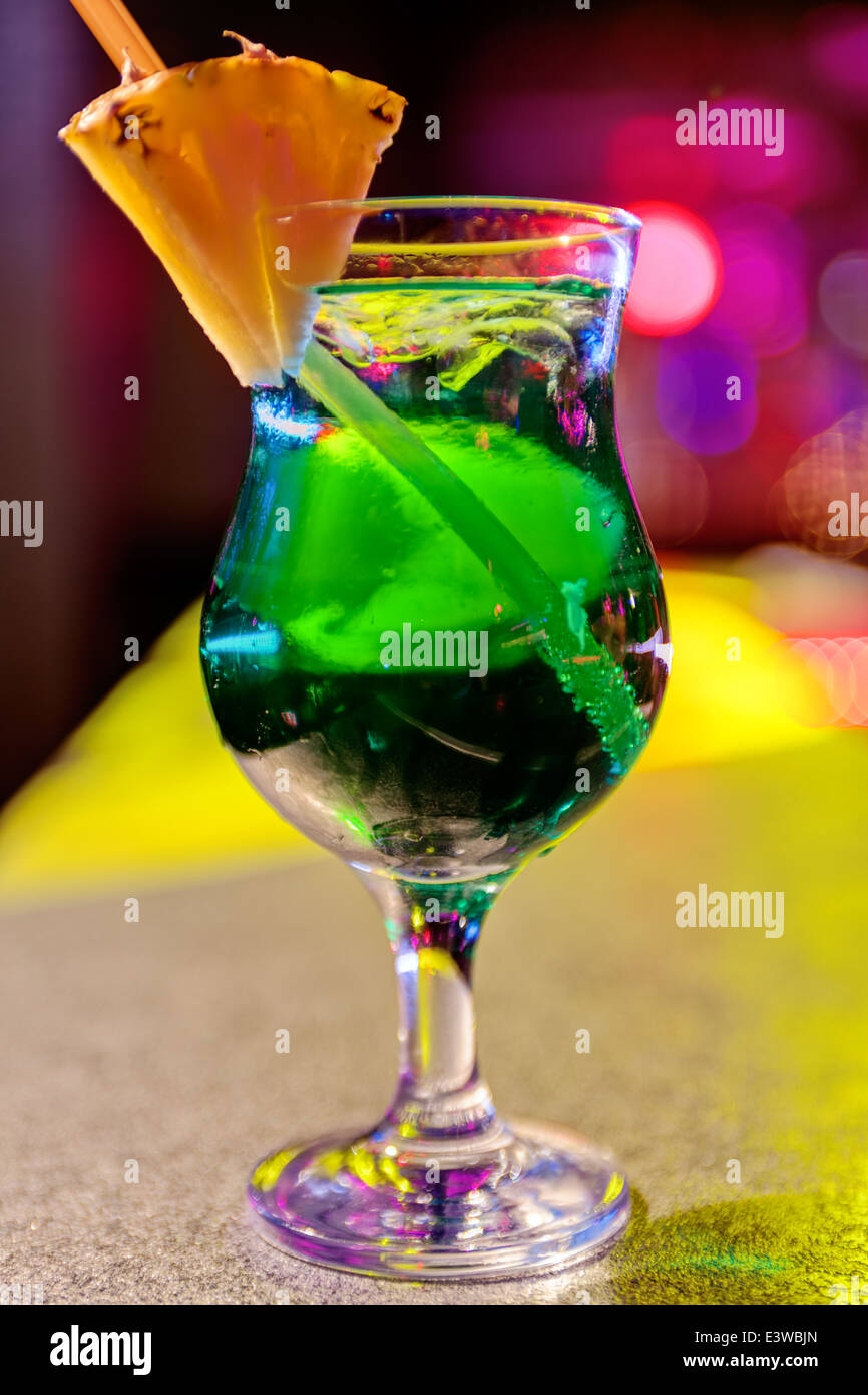 cocktail at bar in a night club with vivid colors Stock Photo - Alamy