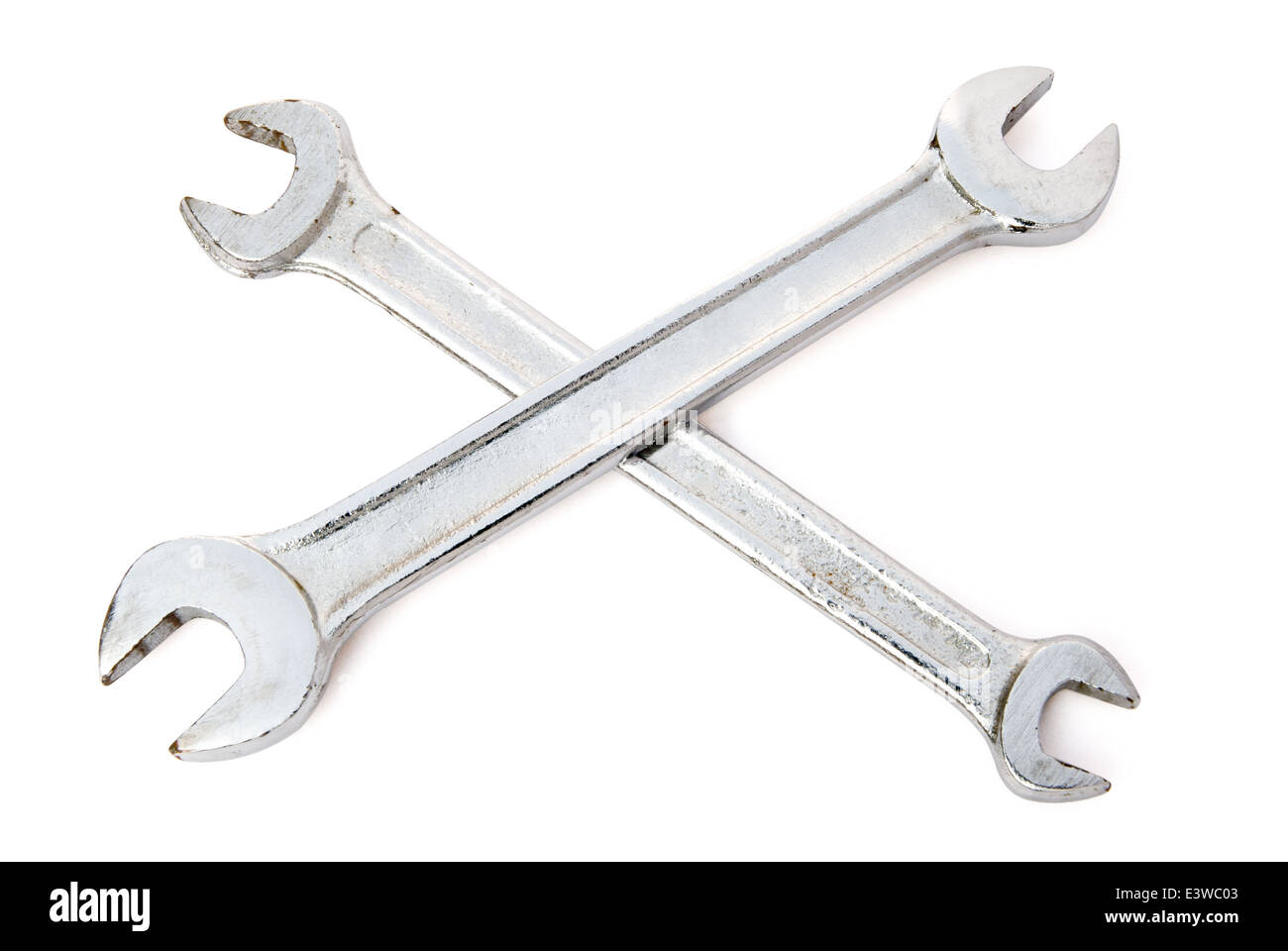 two wrenches on white background Stock Photo - Alamy