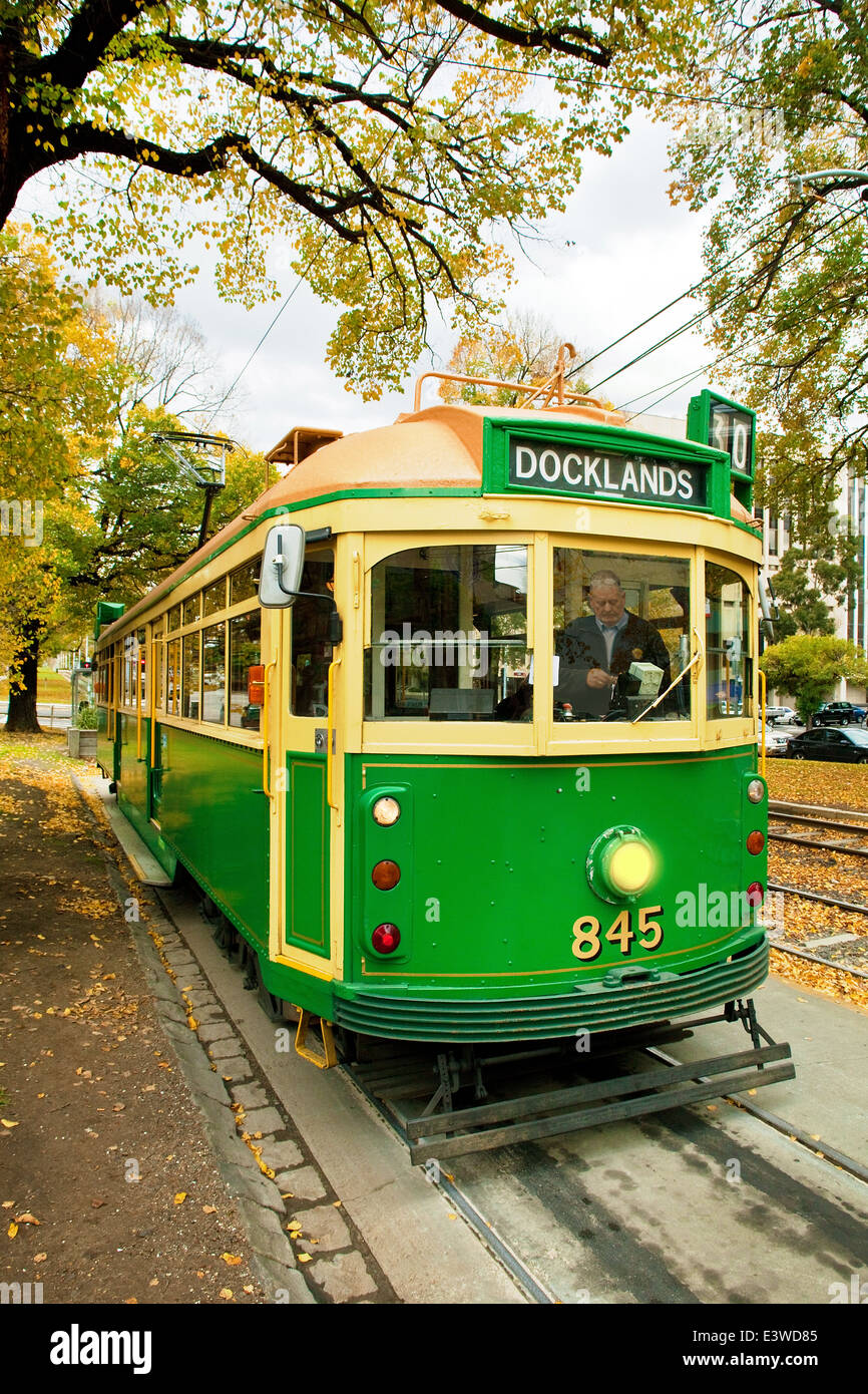 Melbourne tram transport, travel service tourist trams, old wooden ...