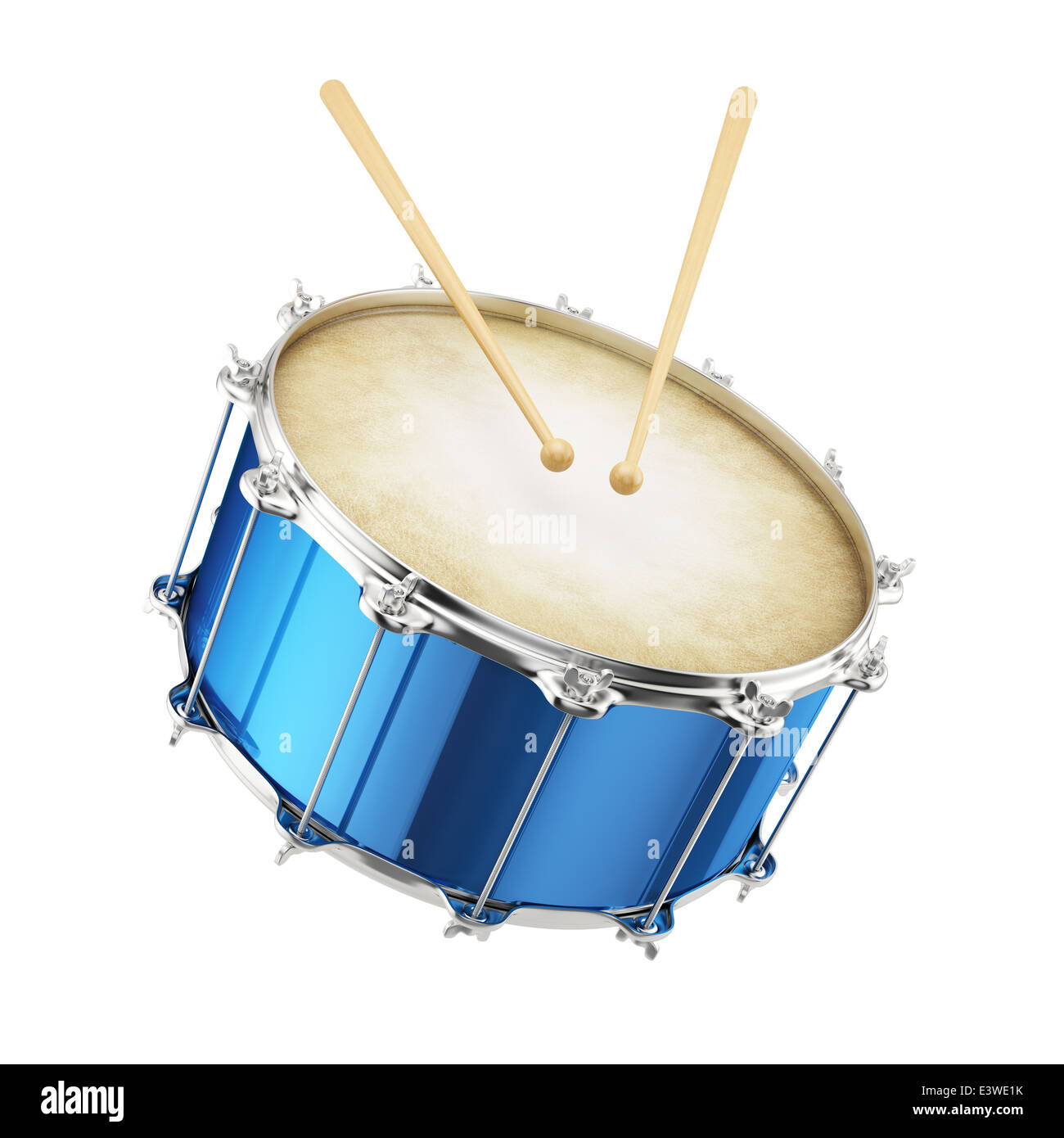 3d render of blue drum isolated on white background Stock Photo - Alamy
