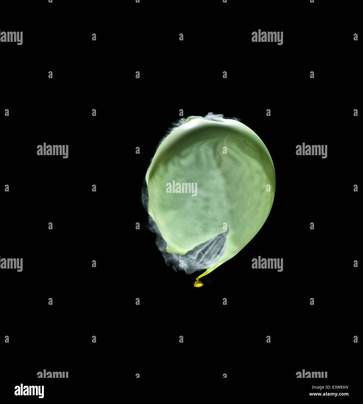 high speed flash capturing bursting balloon and visible sound wave ...