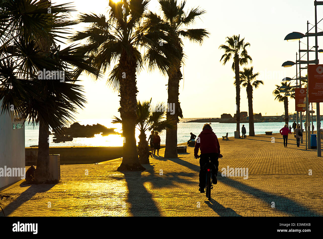 Promenade at sunset,Cyprus,Paphos Stock Photo - Alamy