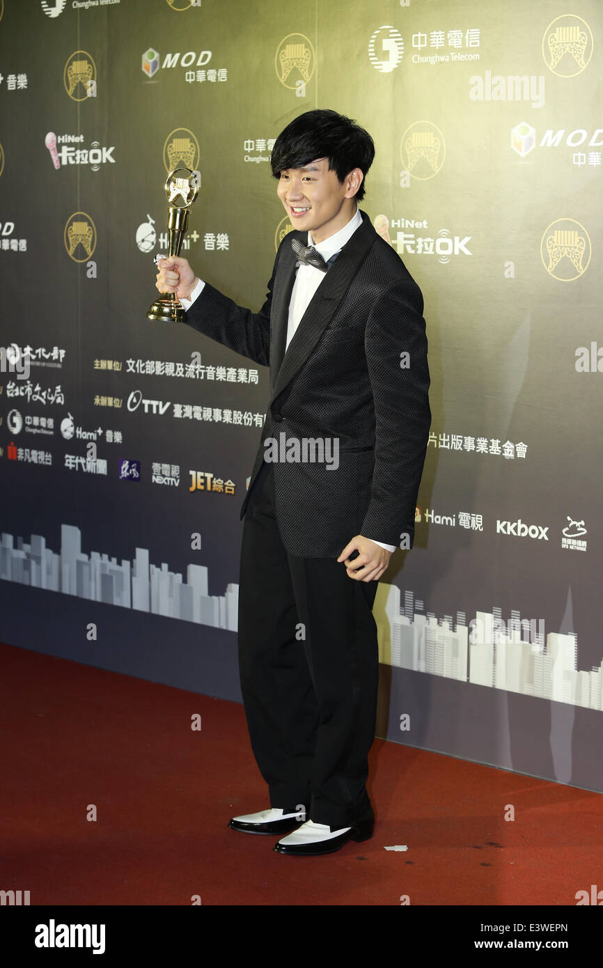 Taipei. 28th June, 2014. Singer JJ Lin wins the Best Males Singer at ...