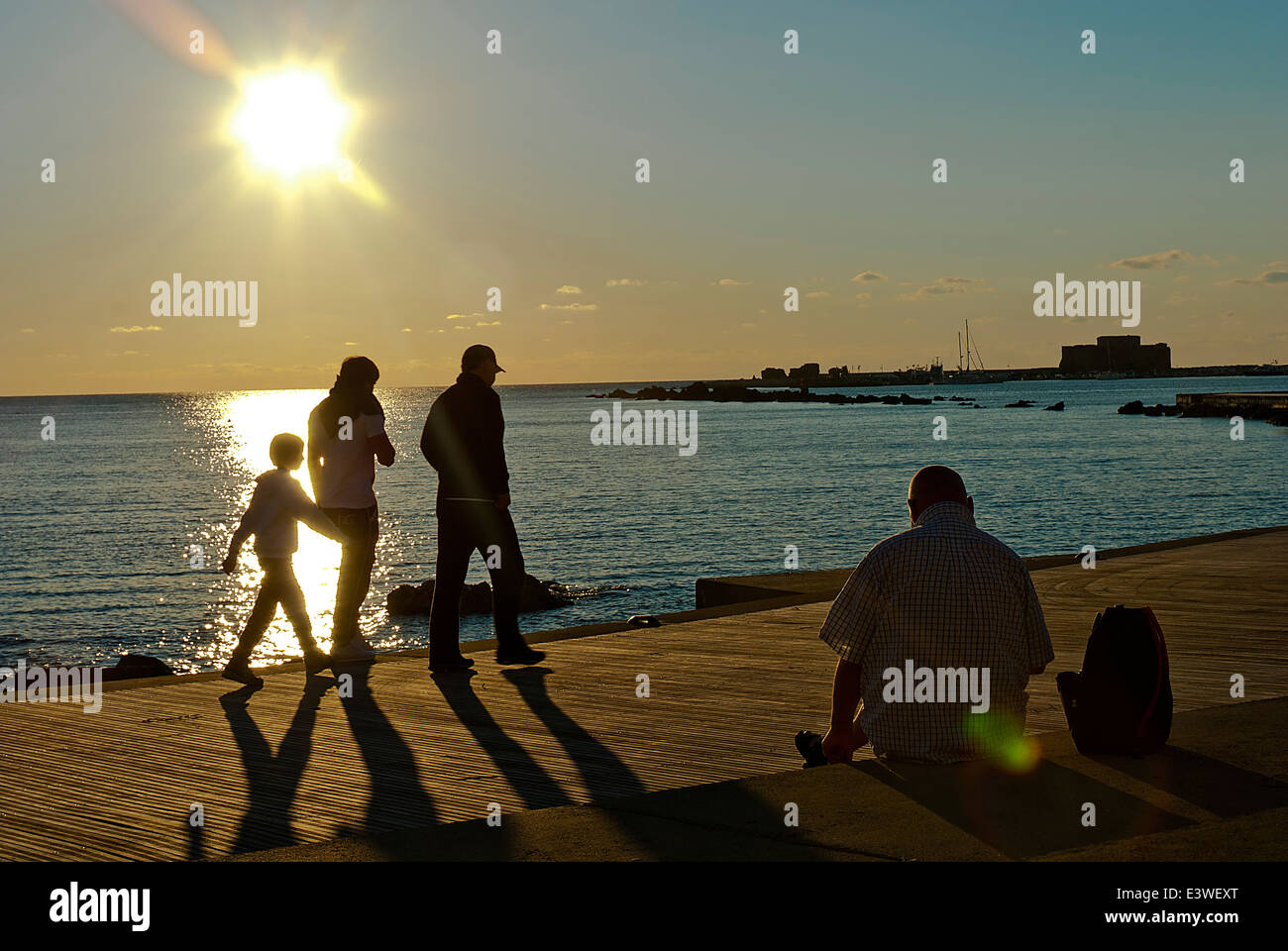 Promenade at sunset,Cyprus,Paphos Stock Photo - Alamy