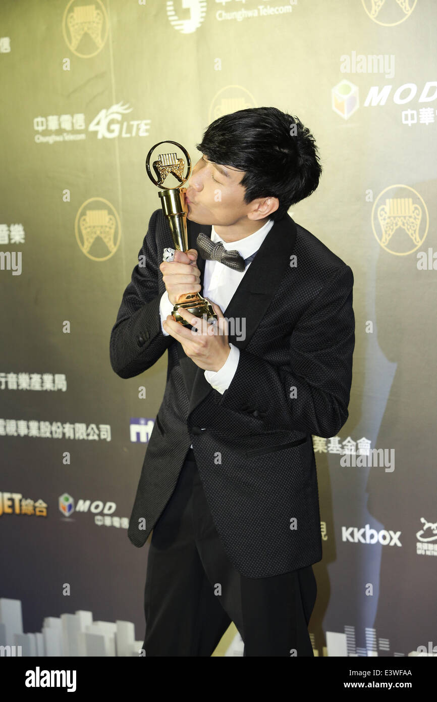Taipei. 28th June, 2014. Singer JJ Lin wins the Best Males Singer at ...